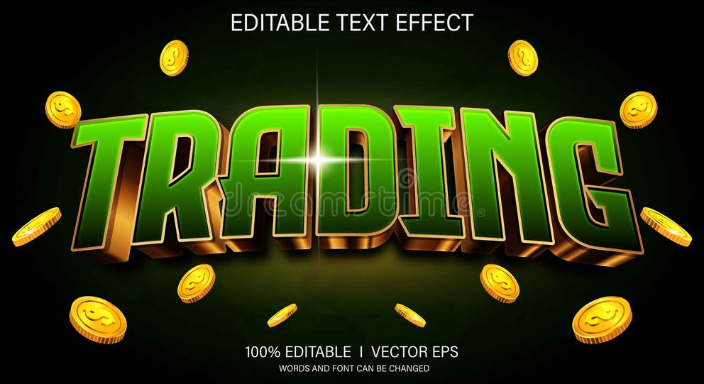 Trading 3d Vector Text Effect with Modern Style Design Stock Vector ...