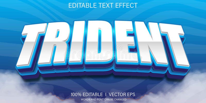 Trident Vector Text Effect with Modern Style Design Stock Illustration ...