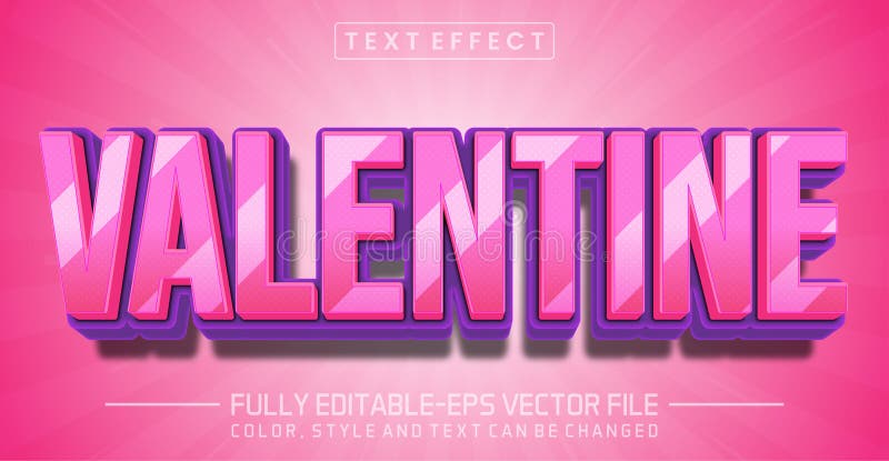 Editable Valentine Text Style Effect - Text Style Concept Stock Vector ...