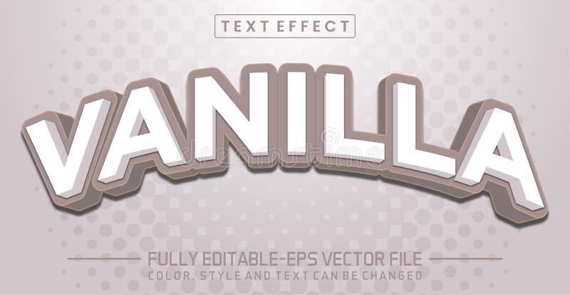 Editable Vanilla Text Style Effect - Text Style Concept Stock Vector ...