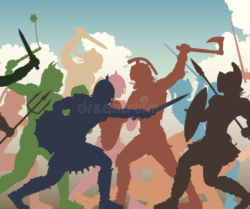 Battle melee illustration stock vector. Illustration of battle - 107539148