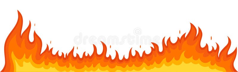Editable Vector Fire Border. Minimalist Flat Design Seamless Flame Line ...
