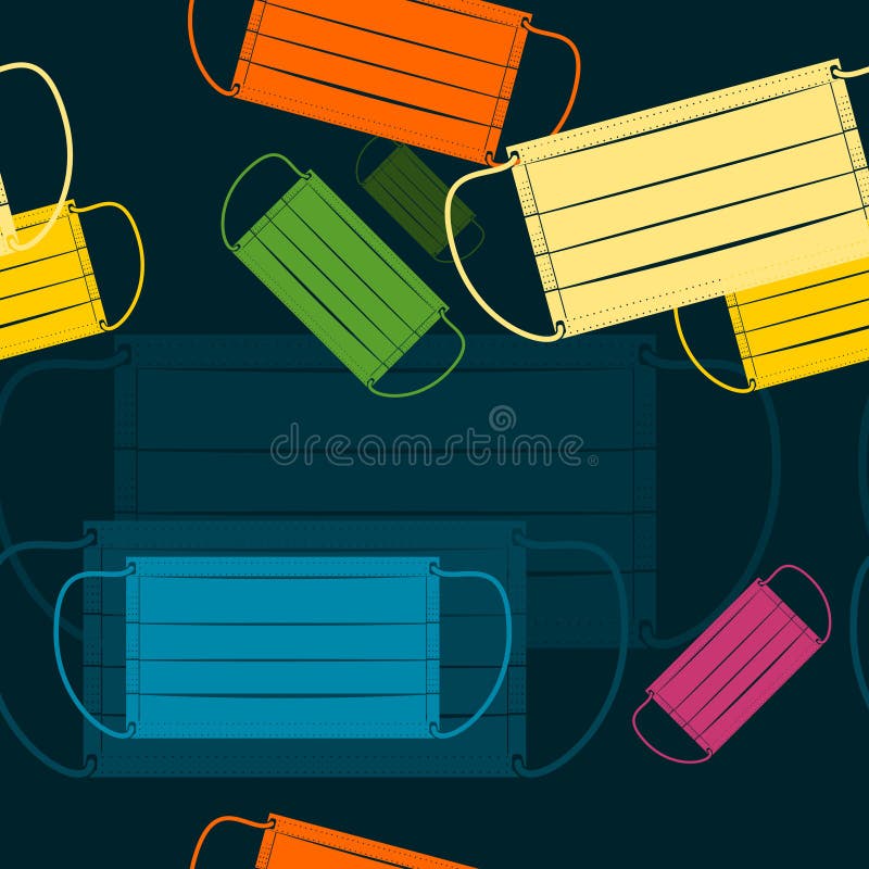 Editable Rectangle Medical Mask Vector Illustration in Outline Style ...