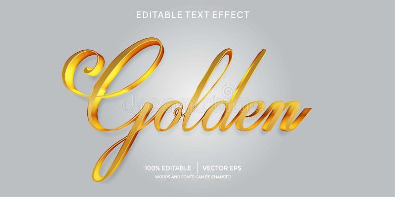 Editable Vector Gold Text Effect with Modern Style 3d Design Stock ...