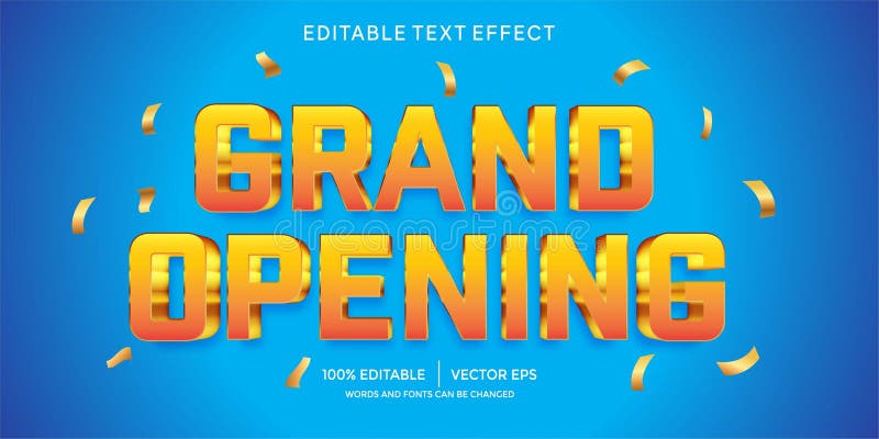 Editable Grand Opening Text Effect with Modern Style 3d Design Stock ...