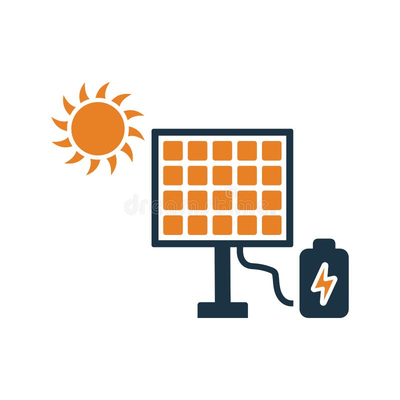Editable Vector Graphics.Solar Battery, Solar Panel Icon Stock ...
