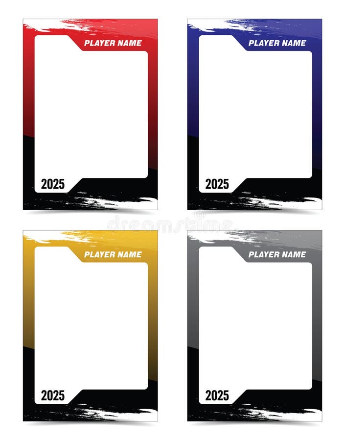 Editable Vector Hockey Card Template Set Stock Vector - Illustration of athlete, design: 377140745