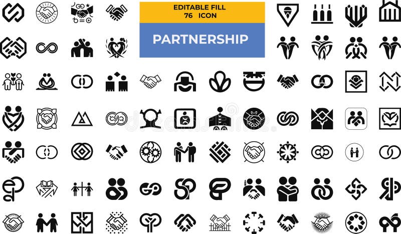 76 Editable Vector Icon Such As Partnership, Trust, Team Work, Social ...