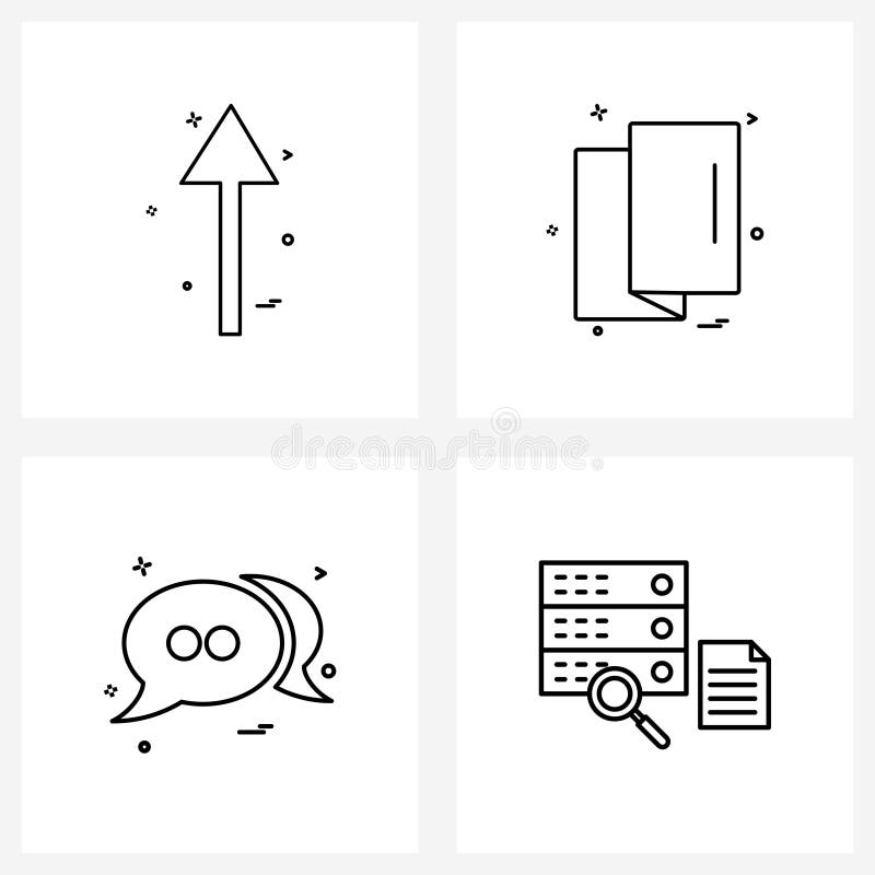 4 Editable Vector Line Icons and Modern Symbols of Arrow, Sms, Up, Map ...