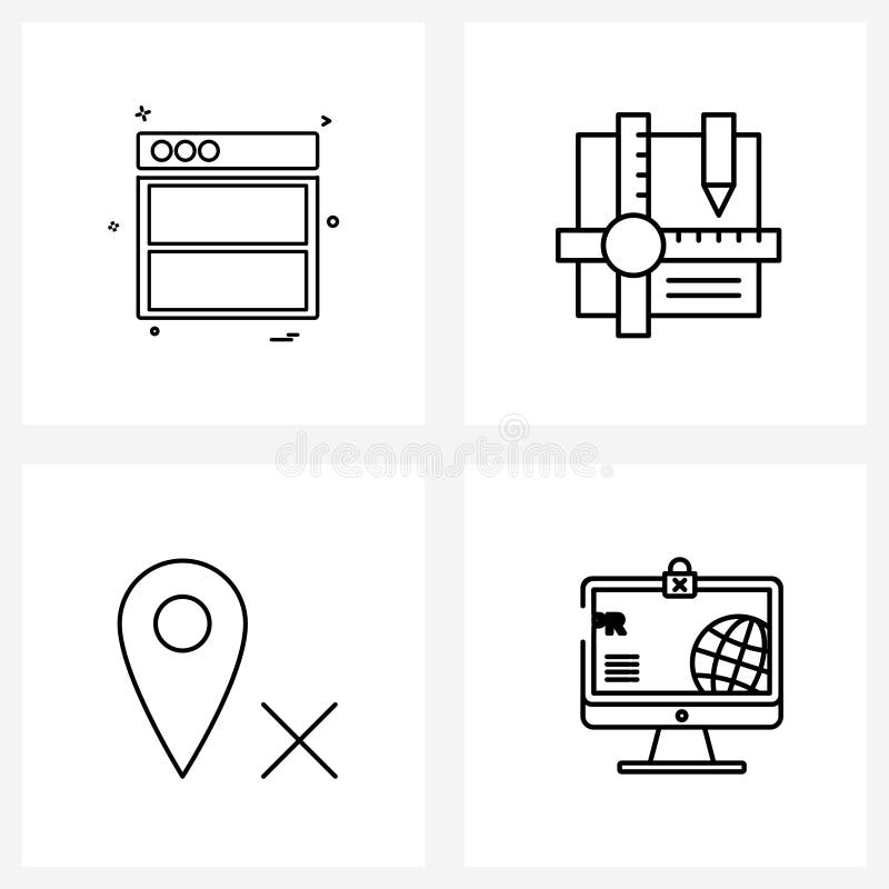4 Editable Vector Line Icons and Modern Symbols of Web, Navigation ...