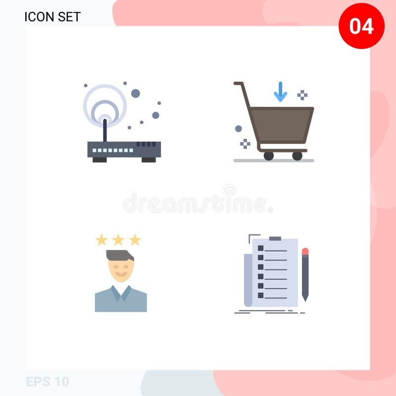 Editable Vector Line Pack of 4 Simple Flat Icons of Access, Business ...