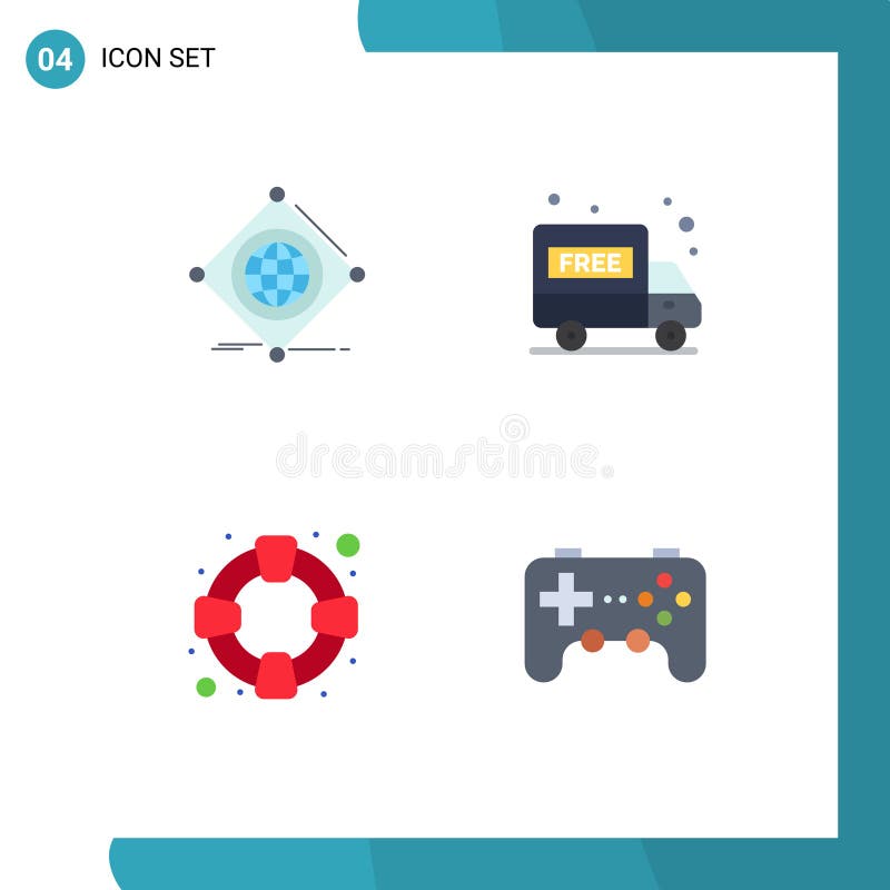 Editable Vector Line Pack of 4 Simple Flat Icons of Iot, Safety, of ...