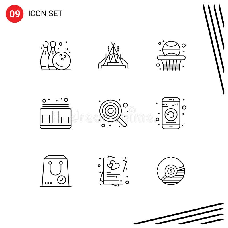 Editable Vector Line Pack of 9 Simple Outlines of Child, Sound, School ...