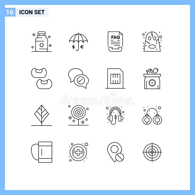 16 Thematic Vector Outlines and Editable Symbols of Scary, Ghost, Save ...