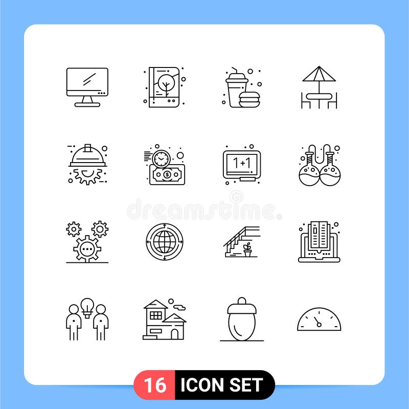 Editable Vector Line Pack of 16 Simple Outlines of Table, Dinner ...