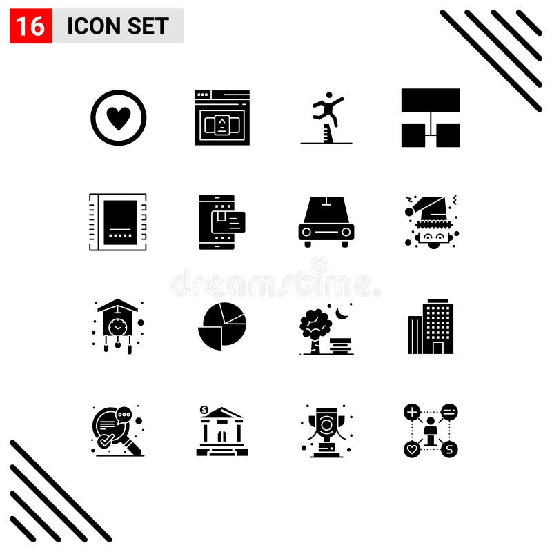 Stock Vector Icon Pack of 16 Line Signs and Symbols for Book, Structure ...