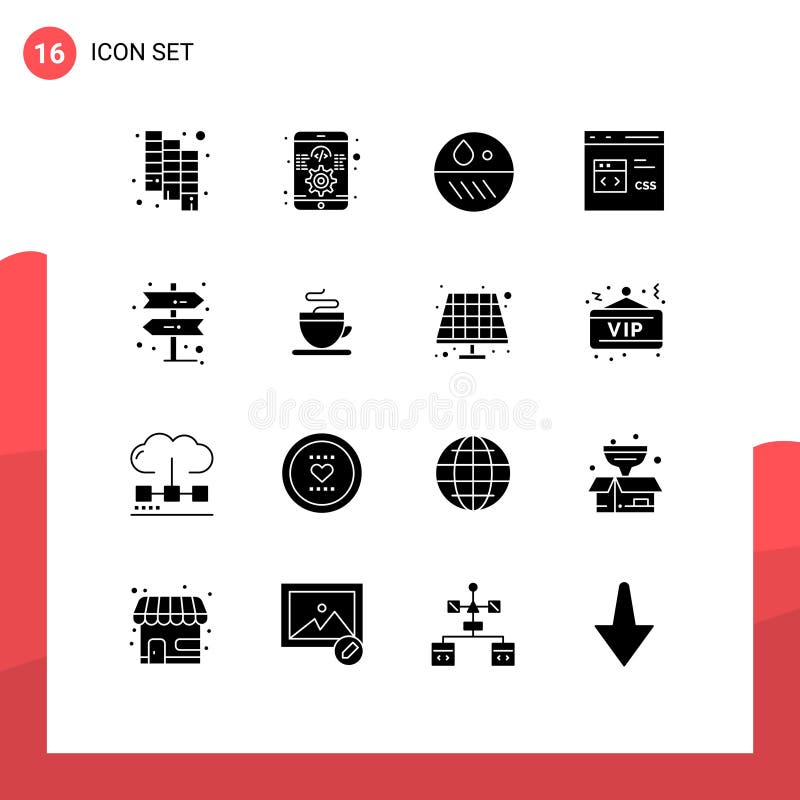 Pictogram Set of 16 Simple Solid Glyphs of Decision, Development ...