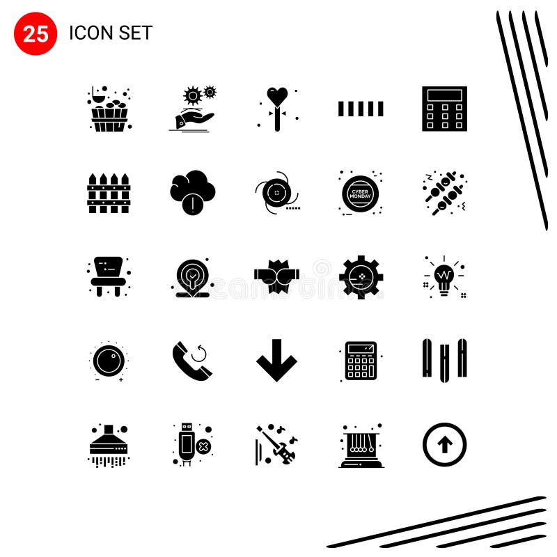 Editable Vector Line Pack of 25 Simple Solid Glyphs of Engineering, Signal, Celebration, Phone ...