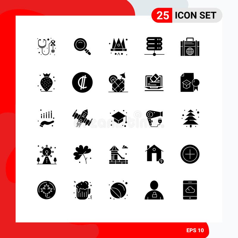 25 Thematic Vector Solid Glyphs and Editable Symbols of Modern ...