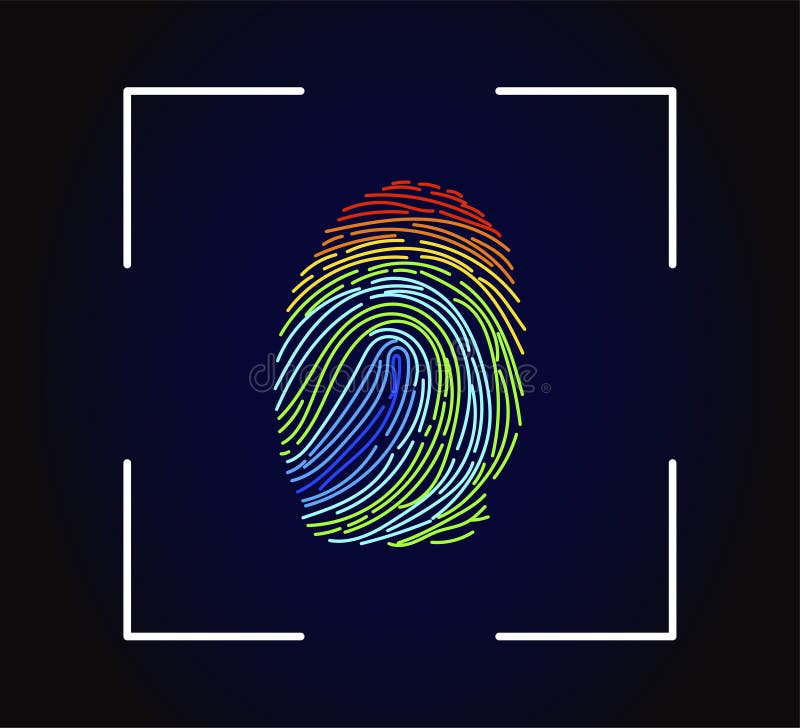 Rainbow Fingerprint stock illustration. Illustration of information ...