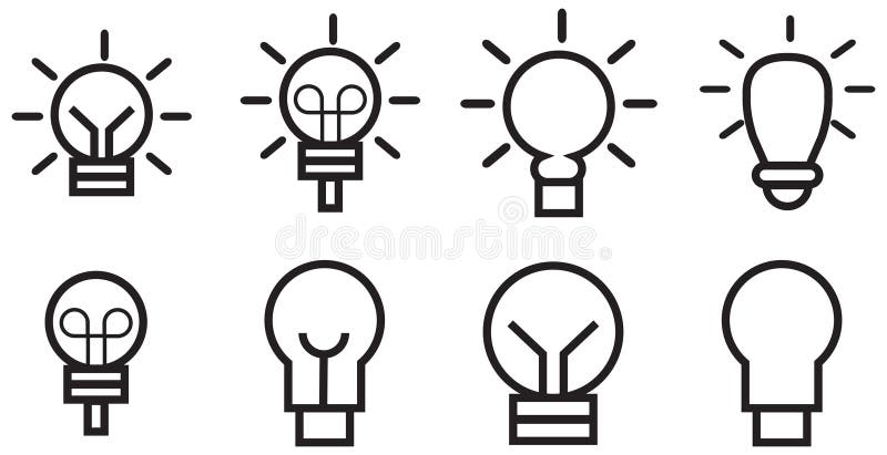 Editable Vector Pack of Bulb Line Icons Stock Vector - Illustration of ...