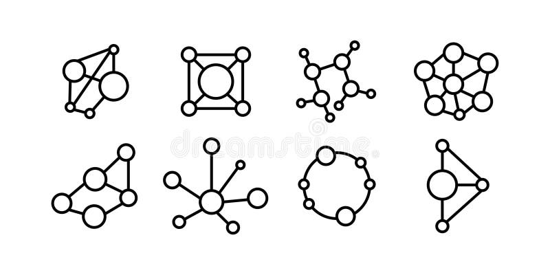 Editable Vector Pack of Connection Line Icons. Trendy Stroke Signs for ...