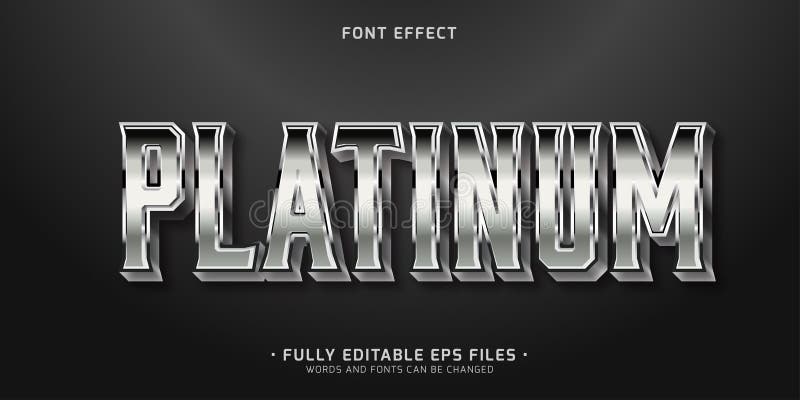 Editable Vector Platinum Gradient Text Effect Stock Vector ...
