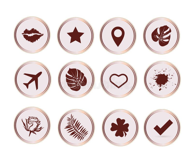 Editable Vector . Set of Instagram Highlights Stories Cover Icons Stock ...