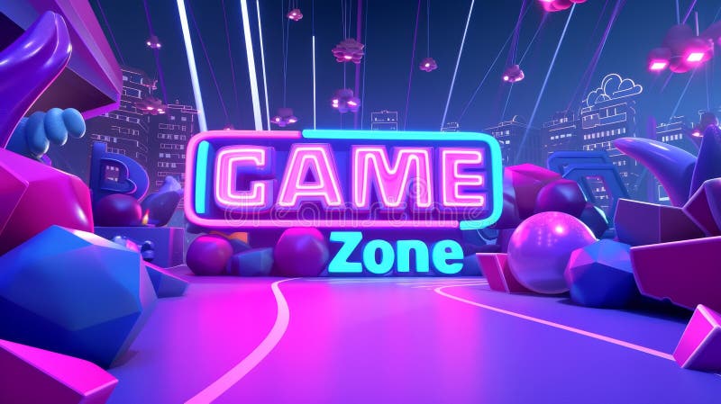 An Editable Vector Template with the Text "Game Zone" Styled in Bold ...