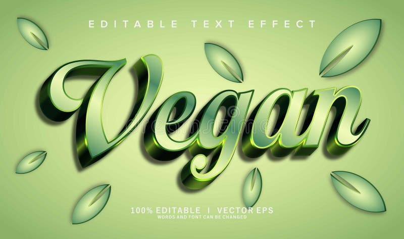 Vegan Vector Text Effect with Modern Style Design Stock Illustration ...