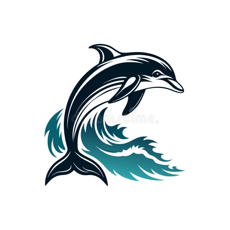 Vibrant Dolphin Vector Graphics Stock Vector - Illustration of waves ...