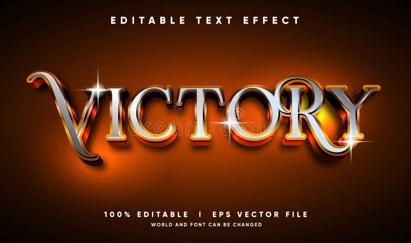 Victory Luxury 3d Vector Text Effect with Modern Style Stock Vector - Illustration of typography ...