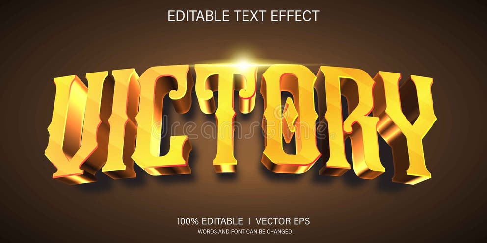 Victory Vector Text Effect with Modern Style Design Stock Vector ...