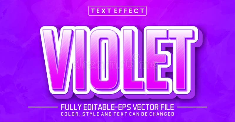 Editable Violet Text Effect - Violet Text Style Theme Stock Vector ...