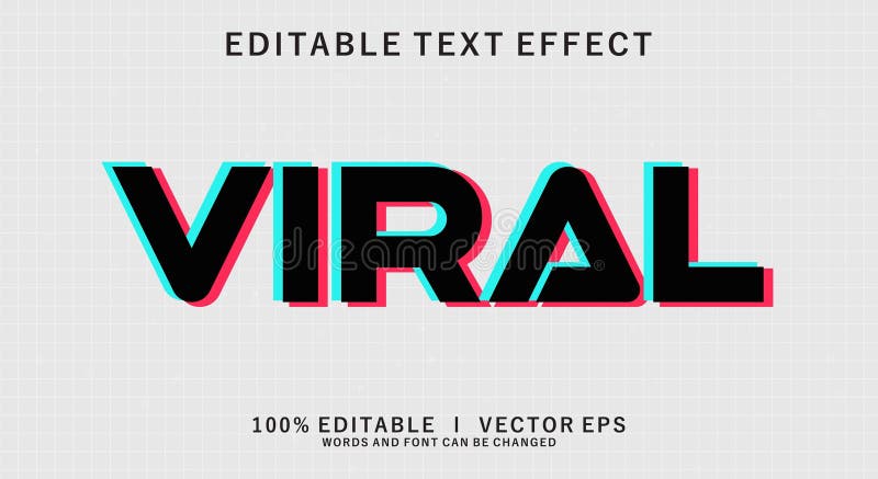 Viral Vector Text Effect with Modern Style Design Stock Vector ...