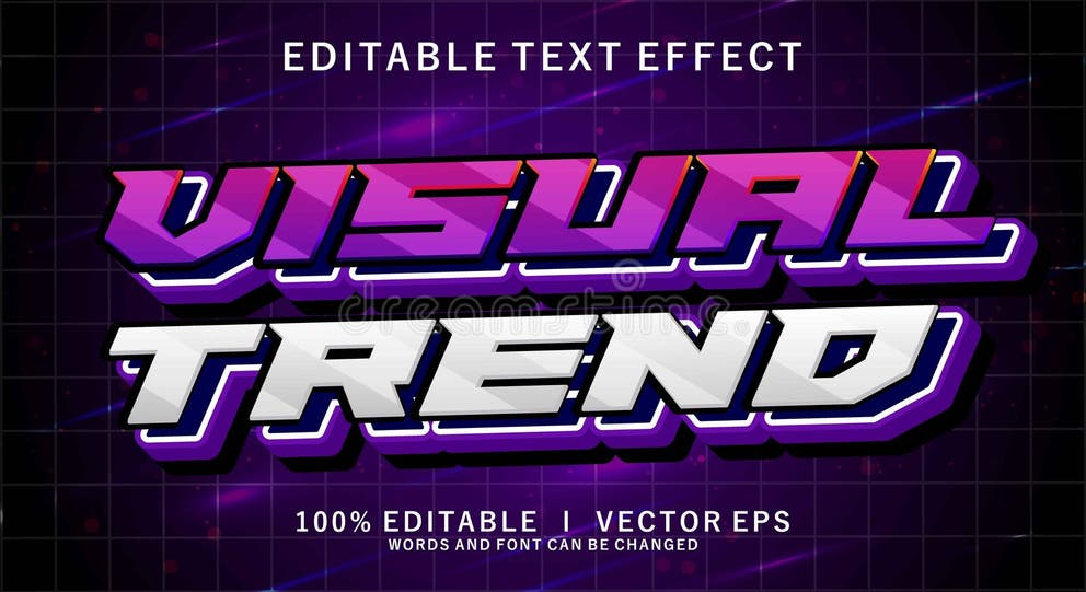 Visual Trend Vector Text Effect with Modern Style Design Stock Vector ...