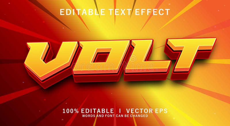 Volt 3d Vector Text Effect with Modern Style Design Stock Vector ...