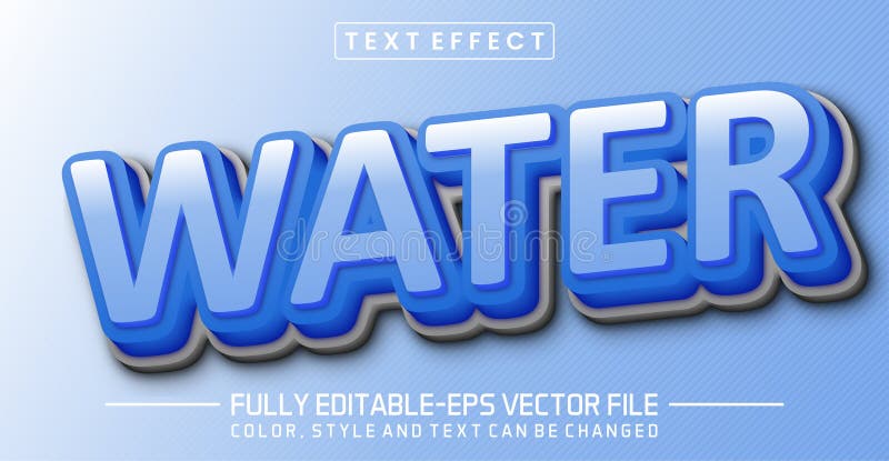 Editable Water Text Effect - Water Text Style Theme Stock Vector ...