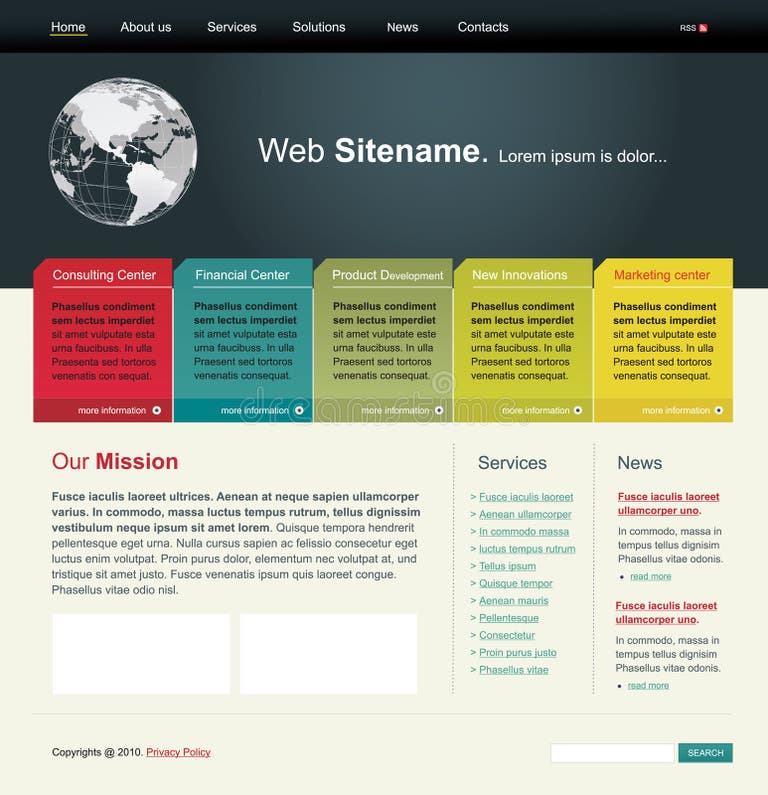 Editable Site Template Web Stock Illustrations – 14,831 Editable Site ...