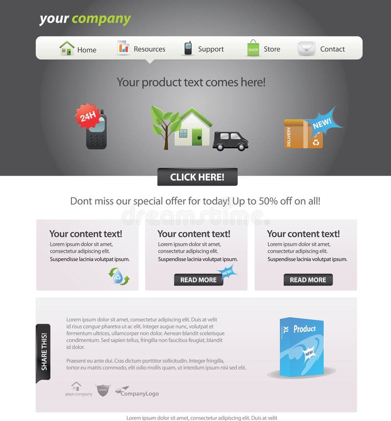 Editable web template stock vector. Illustration of object - 20922277