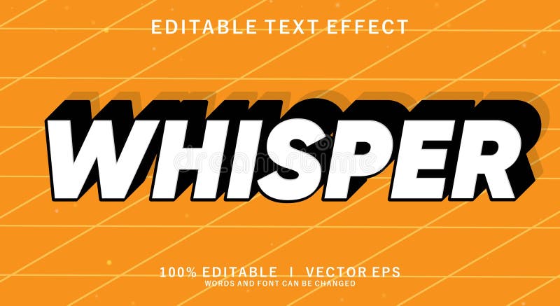 Whisper Vector Text Effect with Modern Style Design Stock Vector ...