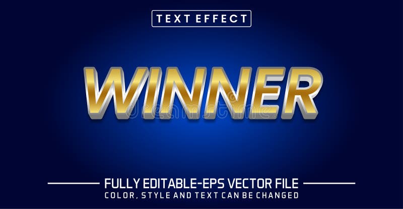 Editable Winner Text Effect Stock Vector - Illustration of poster, sign ...