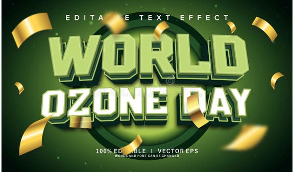 World Ozone Day Vector Text Effect with Modern Style Design Stock ...