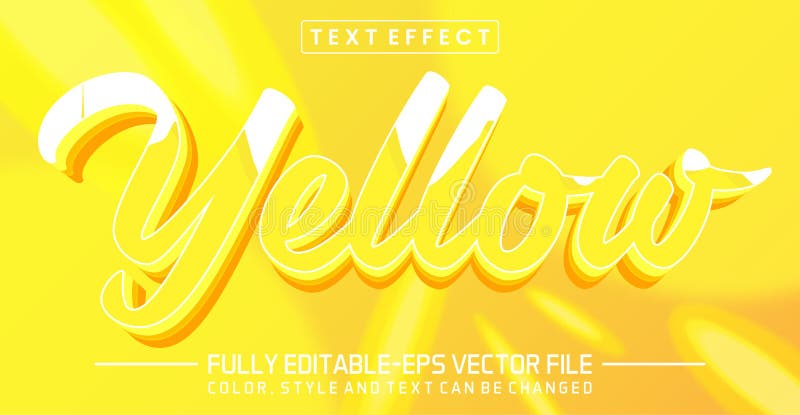 Editable Yellow Text Style Effect - Text Style Concept Stock Vector ...