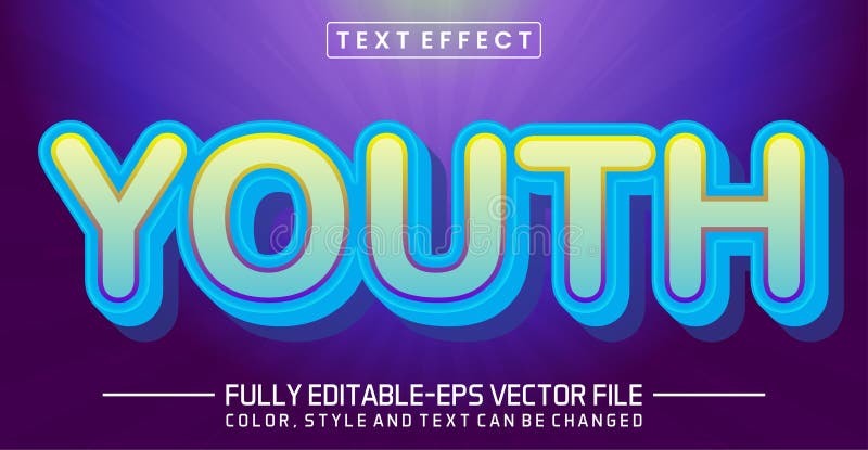 Editable Youth Text Style Effect - Youth Text Style Theme Stock Vector ...