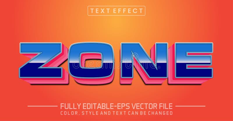 Editable Zone Text Style Effect - Text Style Concept Stock Vector ...
