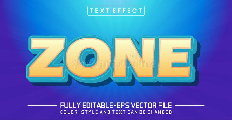 Editable Zone Text Style Effect - Zone Text Style Theme Stock Vector ...