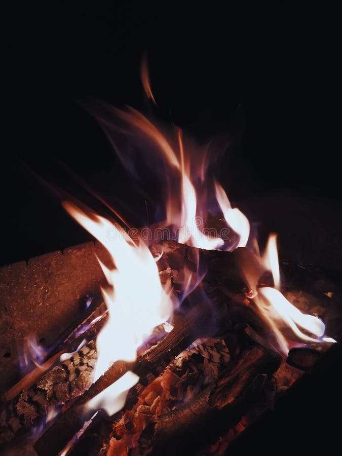 Fire flames stock image. Image of flames, evening, wood - 131392541