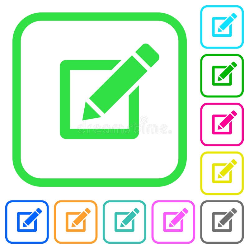 Editing Box with Pencil Vivid Colored Flat Icons Icons Stock Vector ...