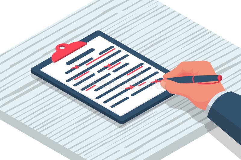 Editing Documents To Correct Errors. Vector Isometric. Stock Vector ...
